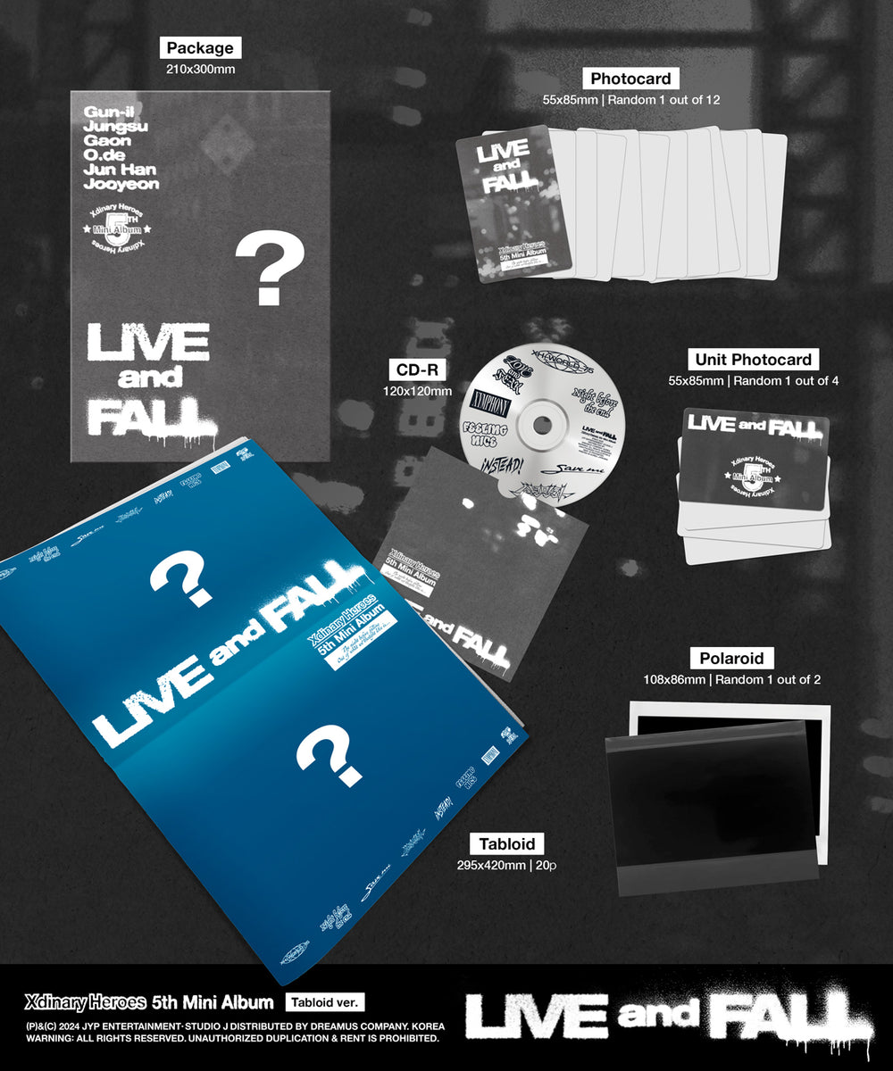XDINARY HEROES - LIVE AND FALL 5th Mini Album Tabloid Ver – K-STAR