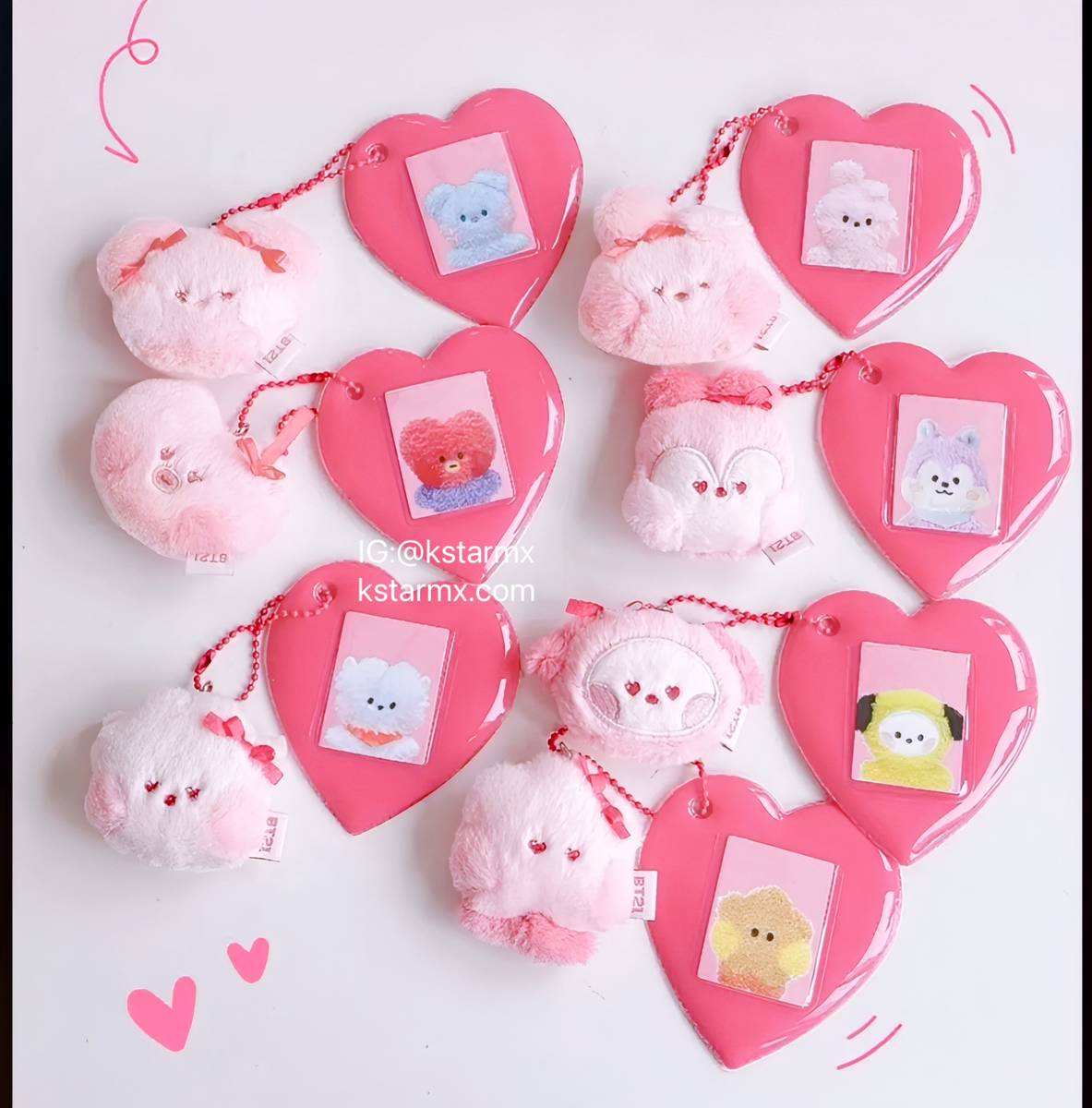 BT21 x SANFU Official Love Poem Plush ID Keyring Pink Edition – K-STAR