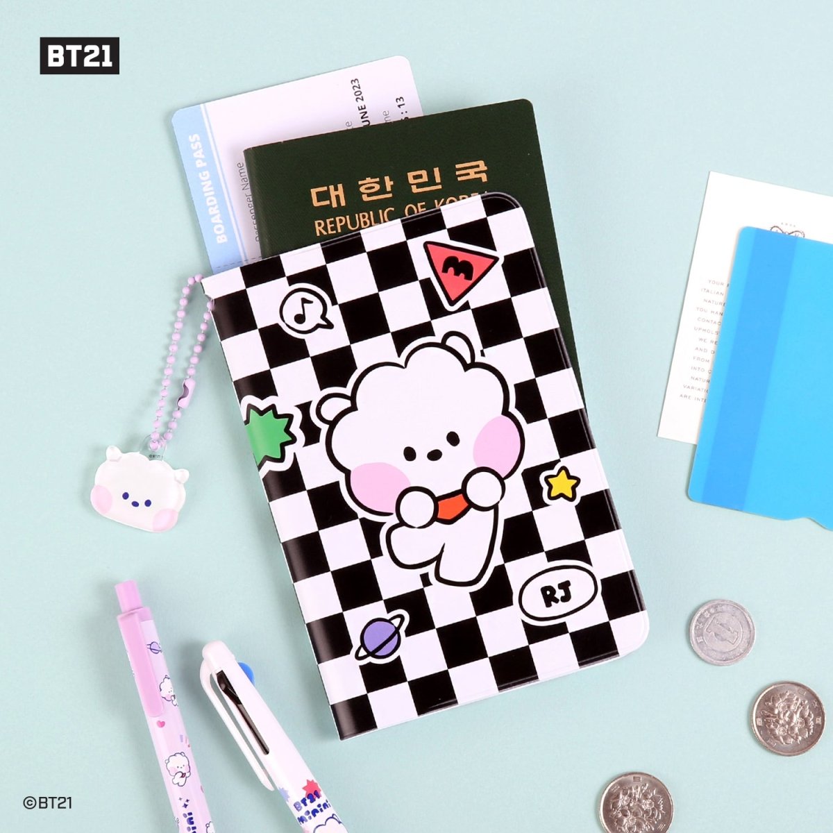 BT21 Minini Official Passport Cover Checkerboard – K-STAR