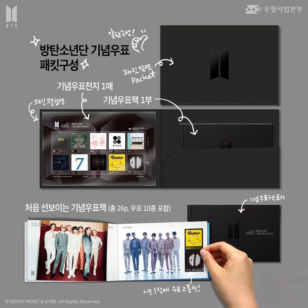 BTS Official 10th Anniversary Stamp + Commemorative Stamp Packet – K-STAR