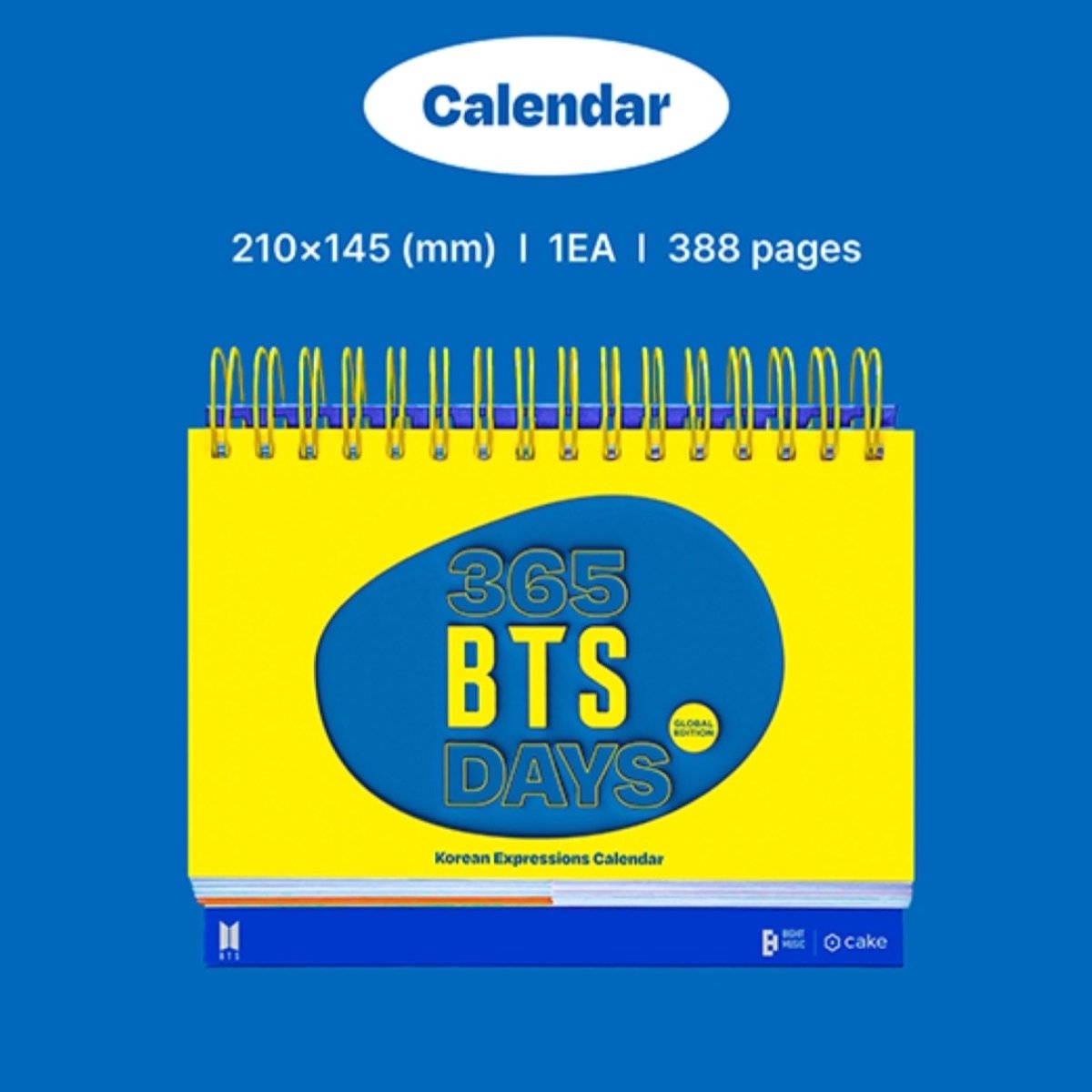 BTS Official 365 BTS Days Calendar Global Edition (Korean Expressions ...