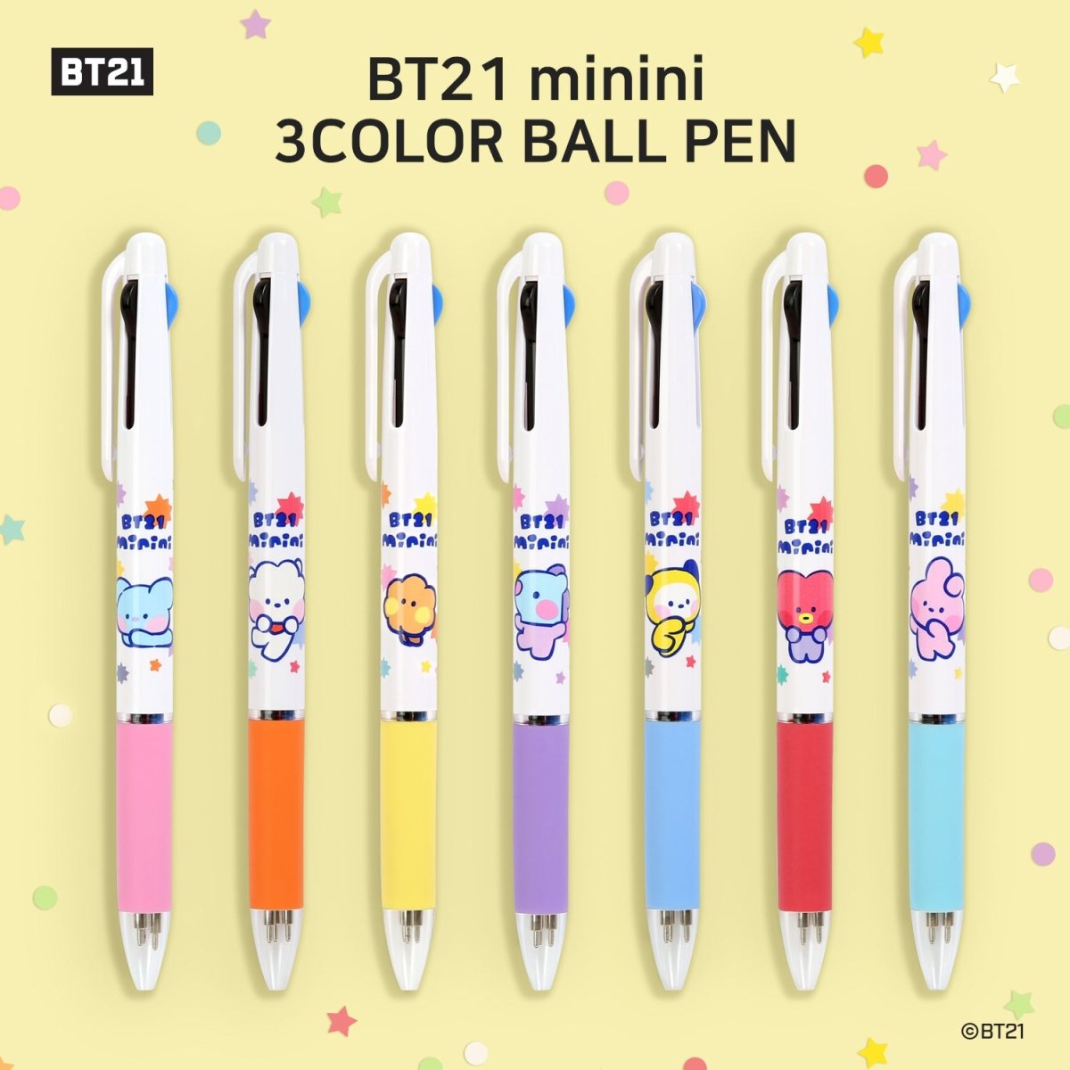 [LINE X BT21] BT21 3 Color Ball Pen Minini Version SET – K-STAR