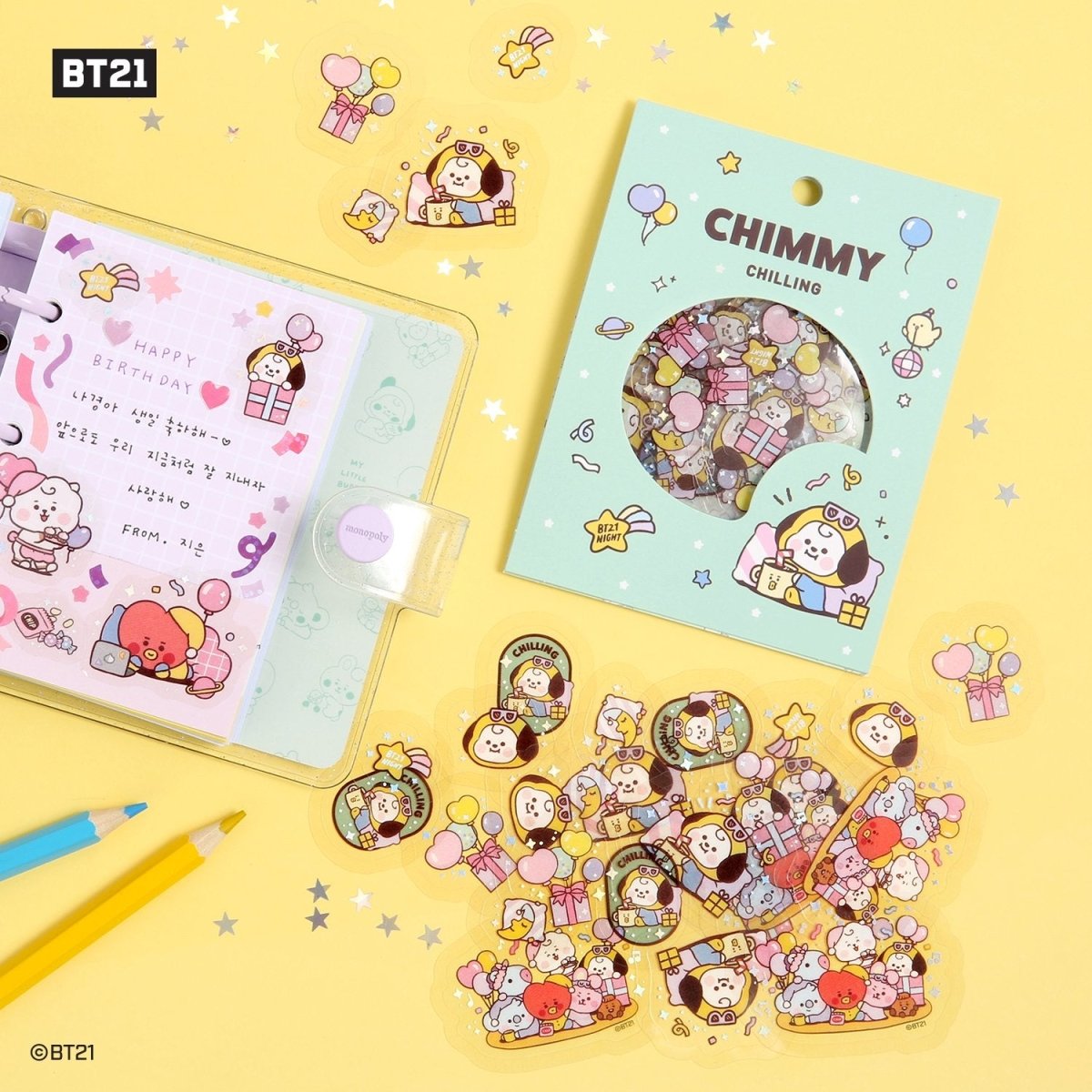 [LINE X BT21] BT21 Flake Sticker Pack Party Version – K-STAR